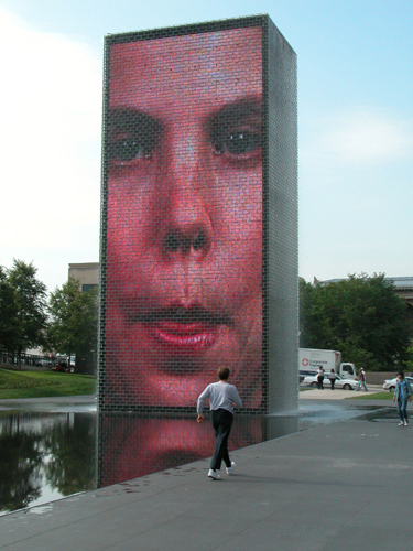 Chicago mirror ball and glass monoliths