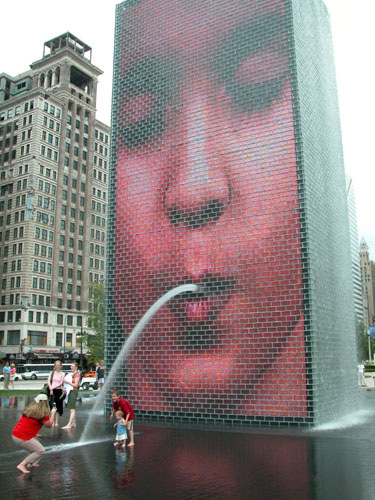 Chicago mirror ball and glass monoliths