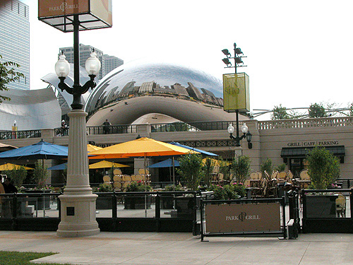 Chicago mirror ball and glass monoliths