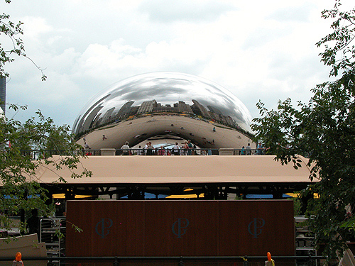 Chicago mirror ball and glass monoliths
