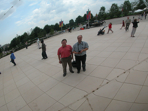 Chicago mirror ball and glass monoliths