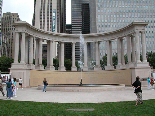 Chicago mirror ball and glass monoliths